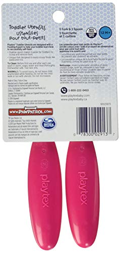 Playtex Mealtime Paw Patrol Utensils for Girls Including 1 Spoon and 1 Fork(Pack of 1)
