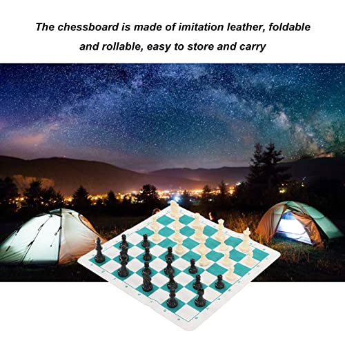 Travel Chess Set, Roll Up Chess Board Set Compact Foldable Light Increase Feelings for Picnic for Travel(Wang Gao 65MM)