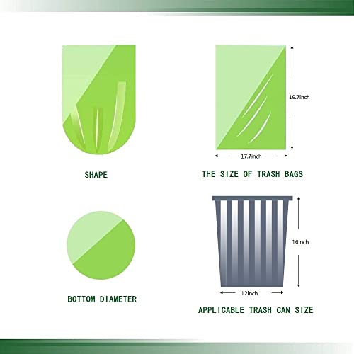 iDemaya Small Trash Bags, Biodegradable 2.6 Gallon Extra Thick Garbage Bags, Recycling & Degradable Rubbish Bags Wastebasket Liners for Kitchen Bathroom Office Car Pet, (5 Rolls / 100 Counts, Green)