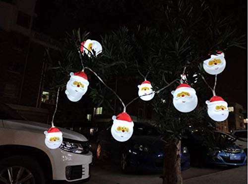 Santa Claus Shape String Lights, Indoor & Outdoor Christmas Tree Patio Gardens Home Party Decoration (1.5M, White)