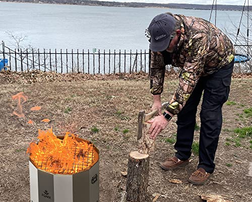 FQARX Bonfire Fire Pit - Smokeless Fire Pit Stainless Steel Outdoor Firepit & Campfire Grill, Great for Camping, Cooking, Tailgating, and Patio | 13x13 Inches