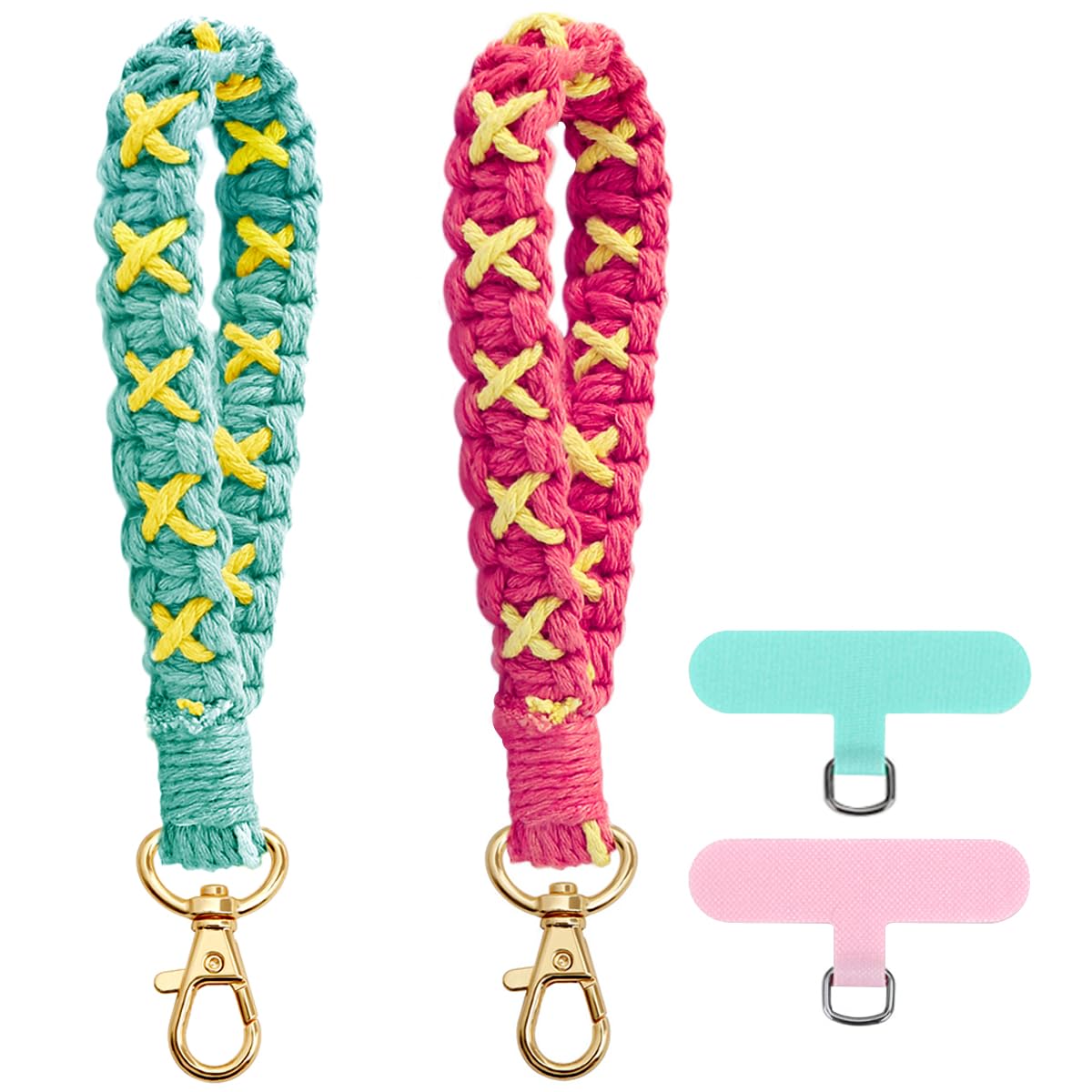 CHIWUTECH Boho Macrame Phone Wrist Strap, Cell Phone Lanyard with Tether Tab, Keychain Wristlet Charm, Anti-Loss Phone Chain