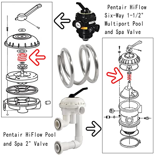 Deecaray 272400 Compression Spring,Compatible with HiFlow Pool and Spa 2" Valve,Also Compatible with HiFlow Six-Way 1-1/2" Multiport Pool and Spa Valve