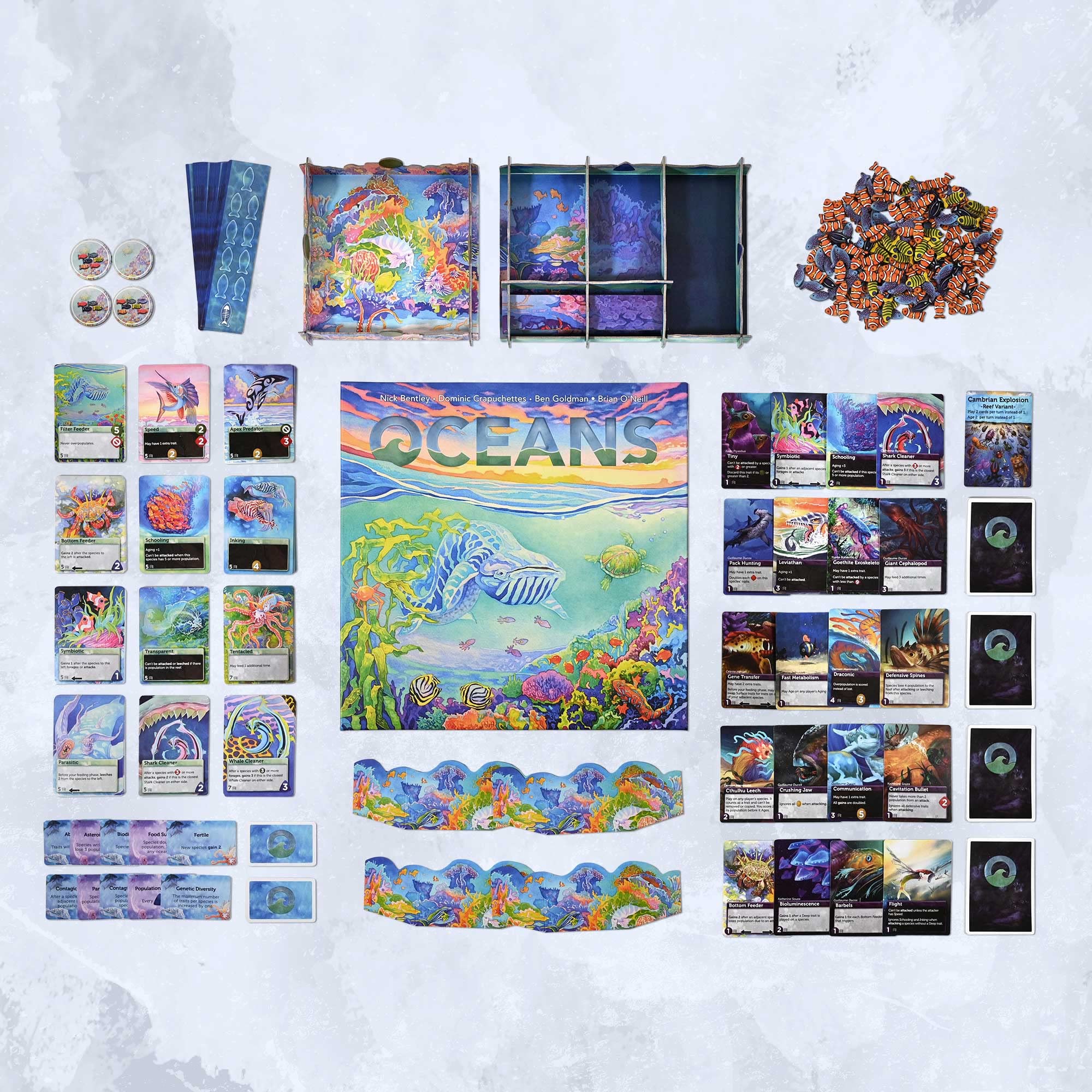 Northstar Game Studio Oceans Board Game | Beautiful Strategy Game for Adults, Teens & Families | Create Aquatic Species in This Ecosystem Game | 2-4 Players, 90 mins, Age 12+