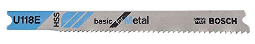 BOSCH U118E 5-Piece 3-1/8 In. 14-18P TPI Basic for Metal U-shank Jig Saw Blades