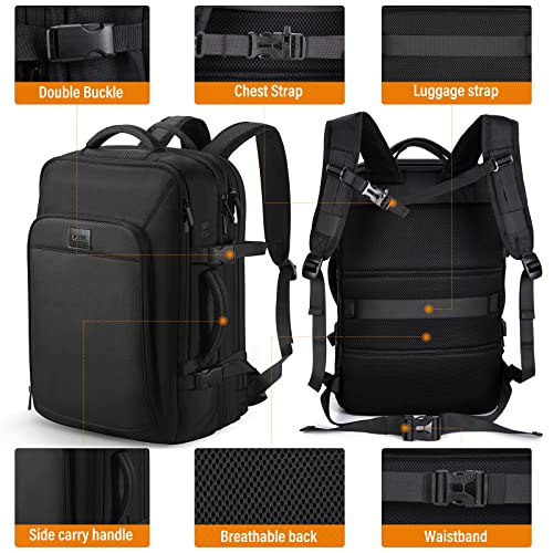 HOMIEE Carry On Luggage 22x14x9 Airline Approved Travel Laptop Backpack, 50L Expandable Suitcase Extra Large Daypack Weekender Overnight Duffel Bag Fits 17.3/18 Inch Computer