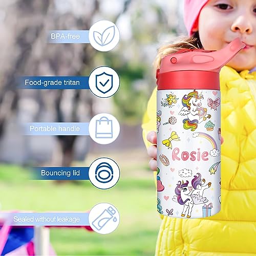 Personalized Ballerina Dance Gift Custom Water Bottle with Name and Straw Lid Customized Dancer Cup Ballet Tumbler Gifts for Ballerina Girls Kids 20oz