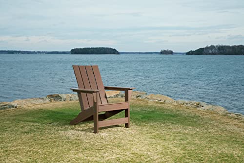 Signature Design by Ashley Outdoor Emmeline HDPE Patio Adirondack Chair, Brown