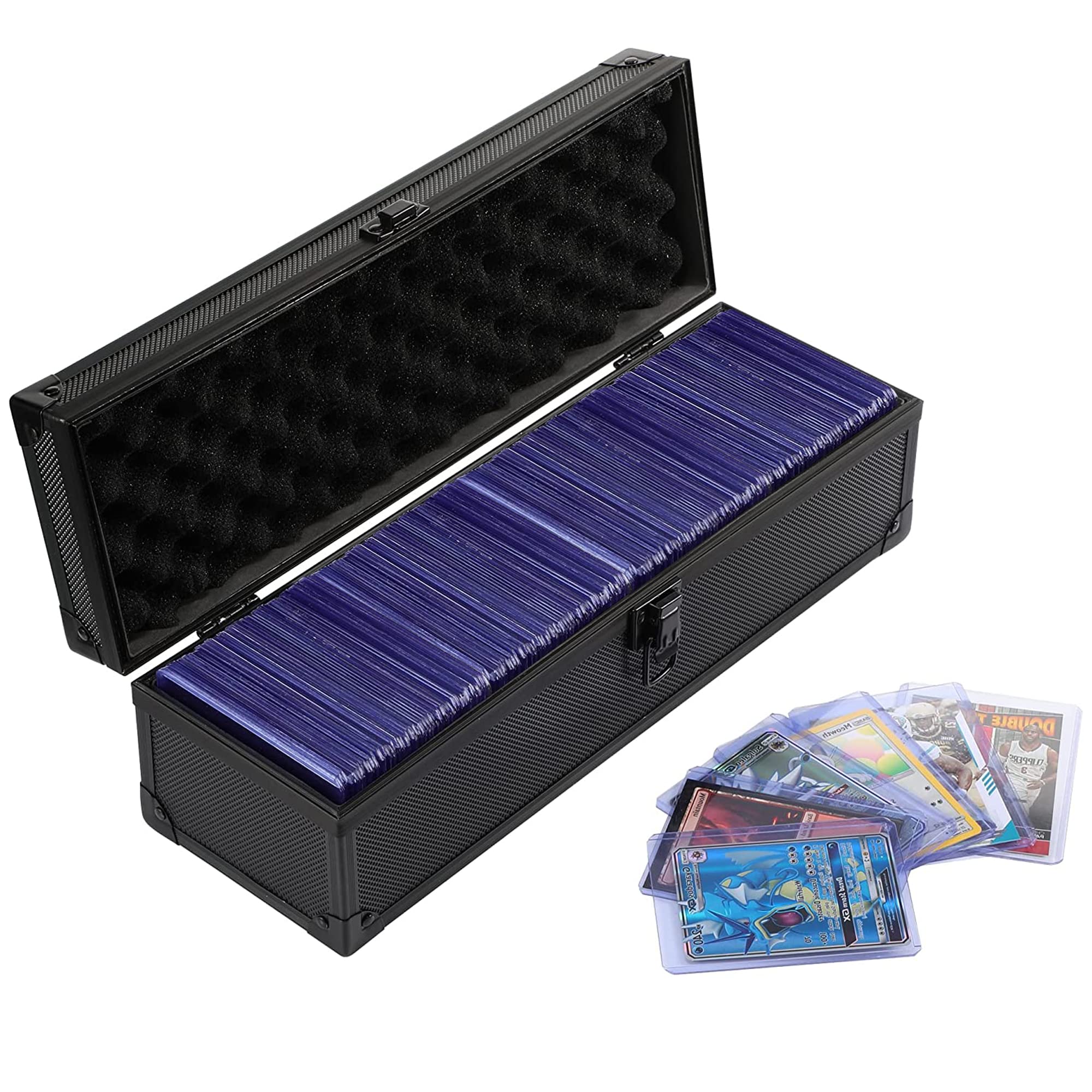 D DACCKIT 230+ Toploaders Storage Box - Hard Case for 3" x 4" 35pt Rigid Card Holders for Trading Cards & Sports Cards