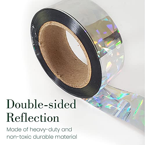 DALEN Holographic Scare Reflective Tape β Bird Deterrent Tape with Metallic Noise Feature, Broad Application and Easy to Use Bird Scare Ribbon (3/4" x 100') - 1 Roll
