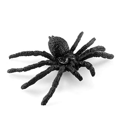 HOHAJIU Fake Spider Realistic Plastic Spider Toys Spoof Halloween Party Props April Fool's Day Funny Fright Screaming Toys, Pack of 12