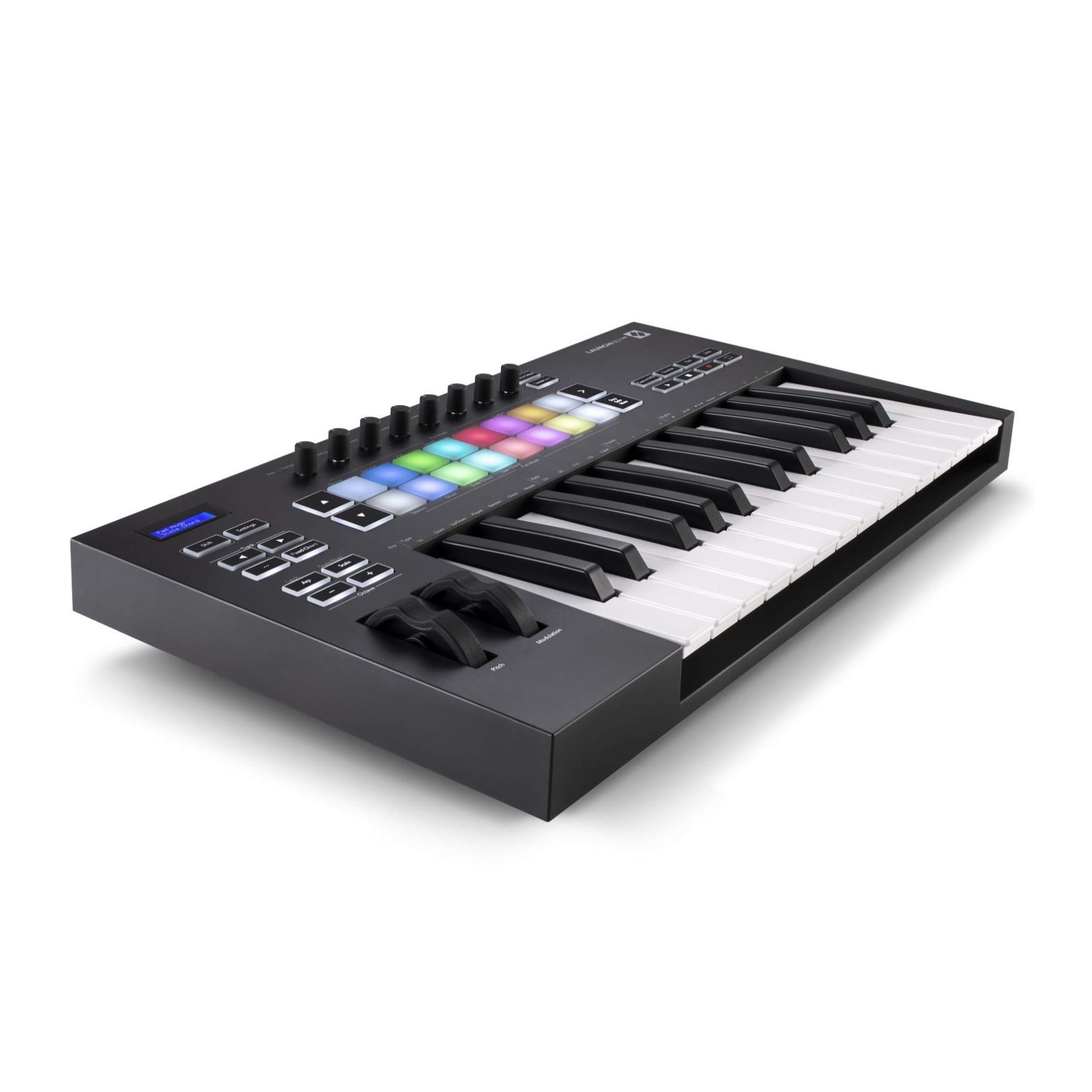Novation Launchkey 25 (MK3) 25 Full Size Key MIDI Keyboard Bundle with Sustain Pedal and 4-Port USB 3.0 Hub (3 Items)