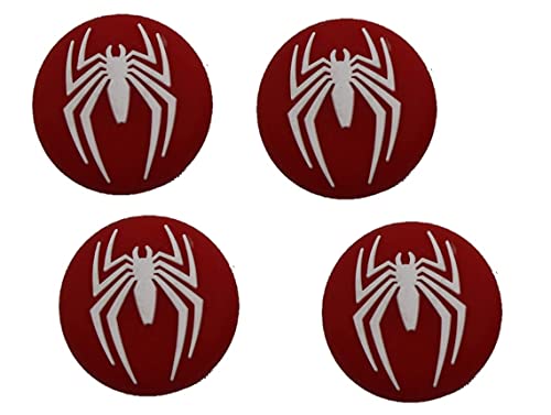 Esports Discounts Marvel Universe Controller Thumb Grip Silicone Caps Compatible for Playstation PS5 PS4 Pro Slim Xbox One 360 Series S X Switch Pro Controller Spiderman Logo - Two Controller Pack