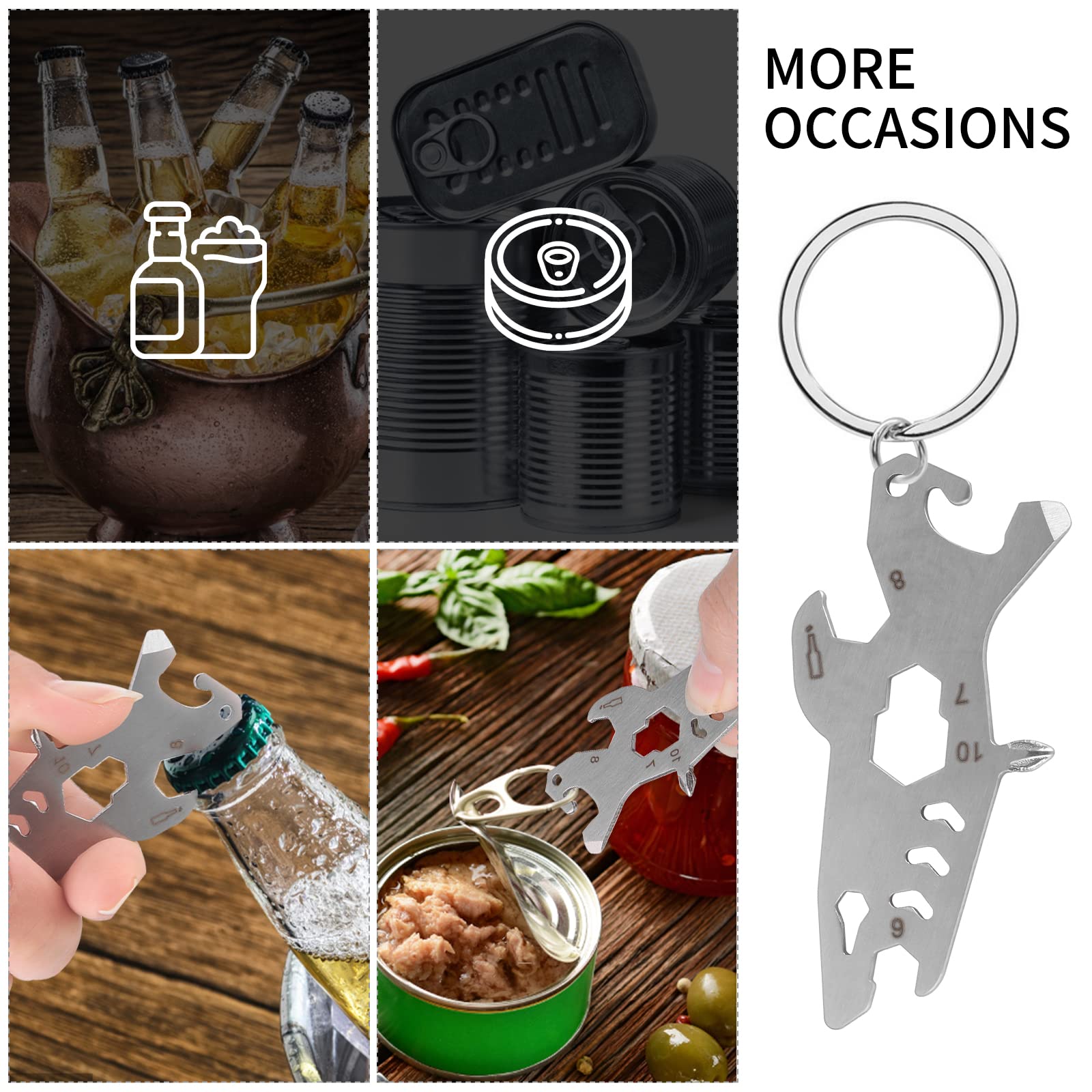 Cobee Shark Bottle Opener, 2 Pcs Multifunctional Shark Beer Opener Keychain Pendant Creative Metal Opener Pocketable Opener Accessories for Camping Traveling for Dad Boyfriend Bartender