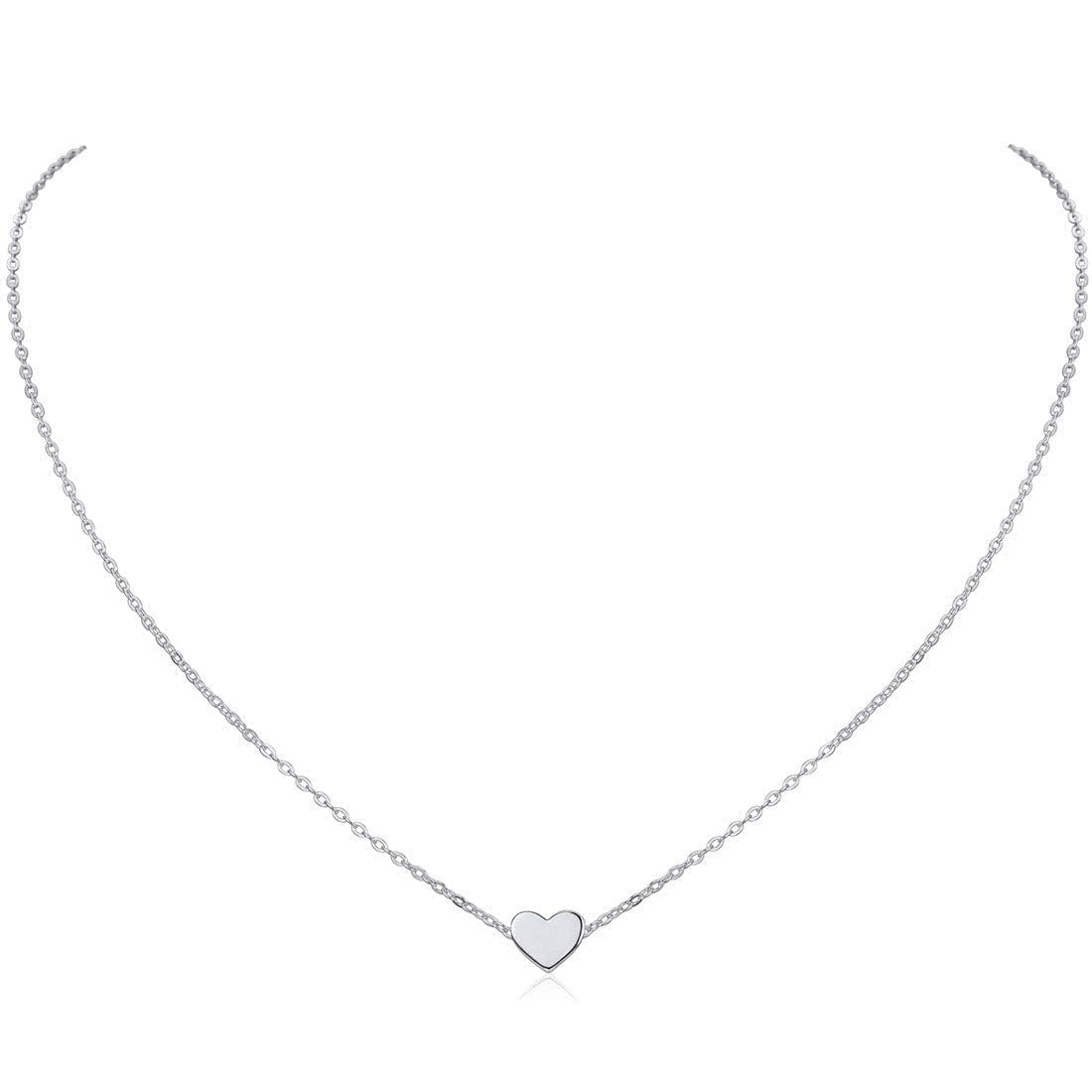 ChicSilver 925 Sterling Silver Necklace for Women Tiny Small Heart Necklace Endlessness Love Dainty Necklace - 16"