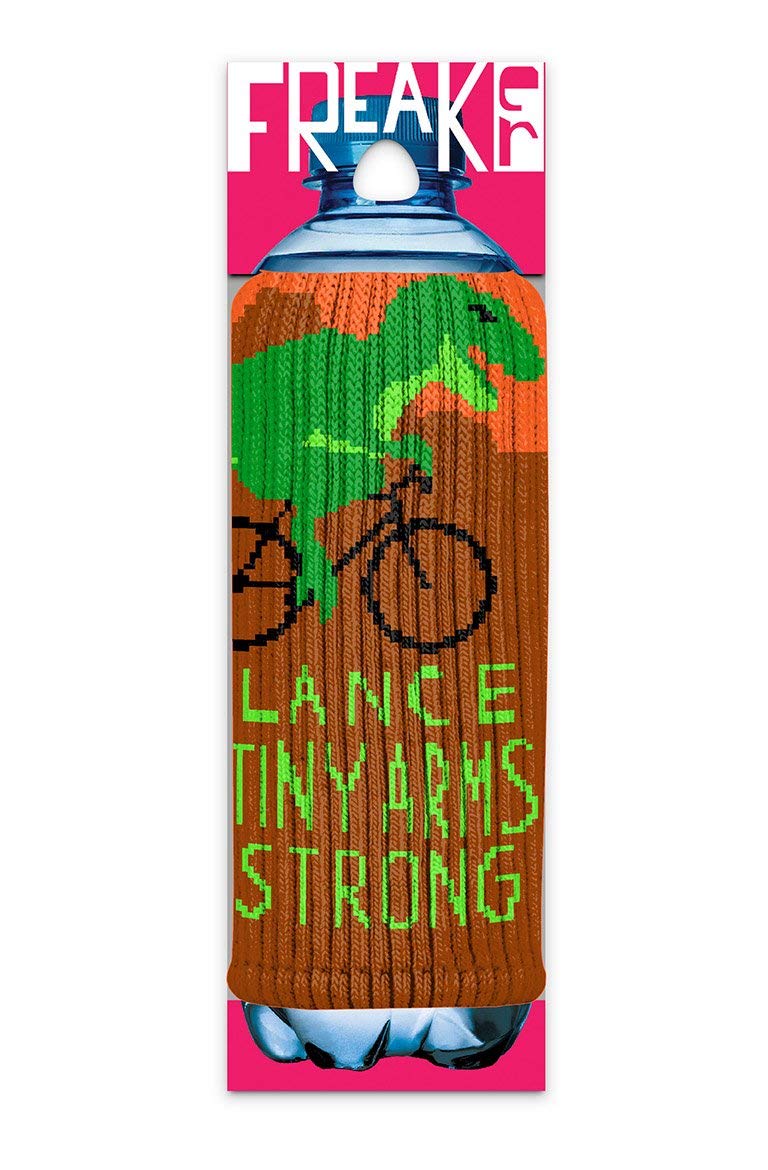 FREAKER Fits Every Bottle Can Beverage Insulator, Stops Bottle Sweat, Lance Tiny Arms Strong Cycling Tyrannosaurus Rex Bike Bicycle