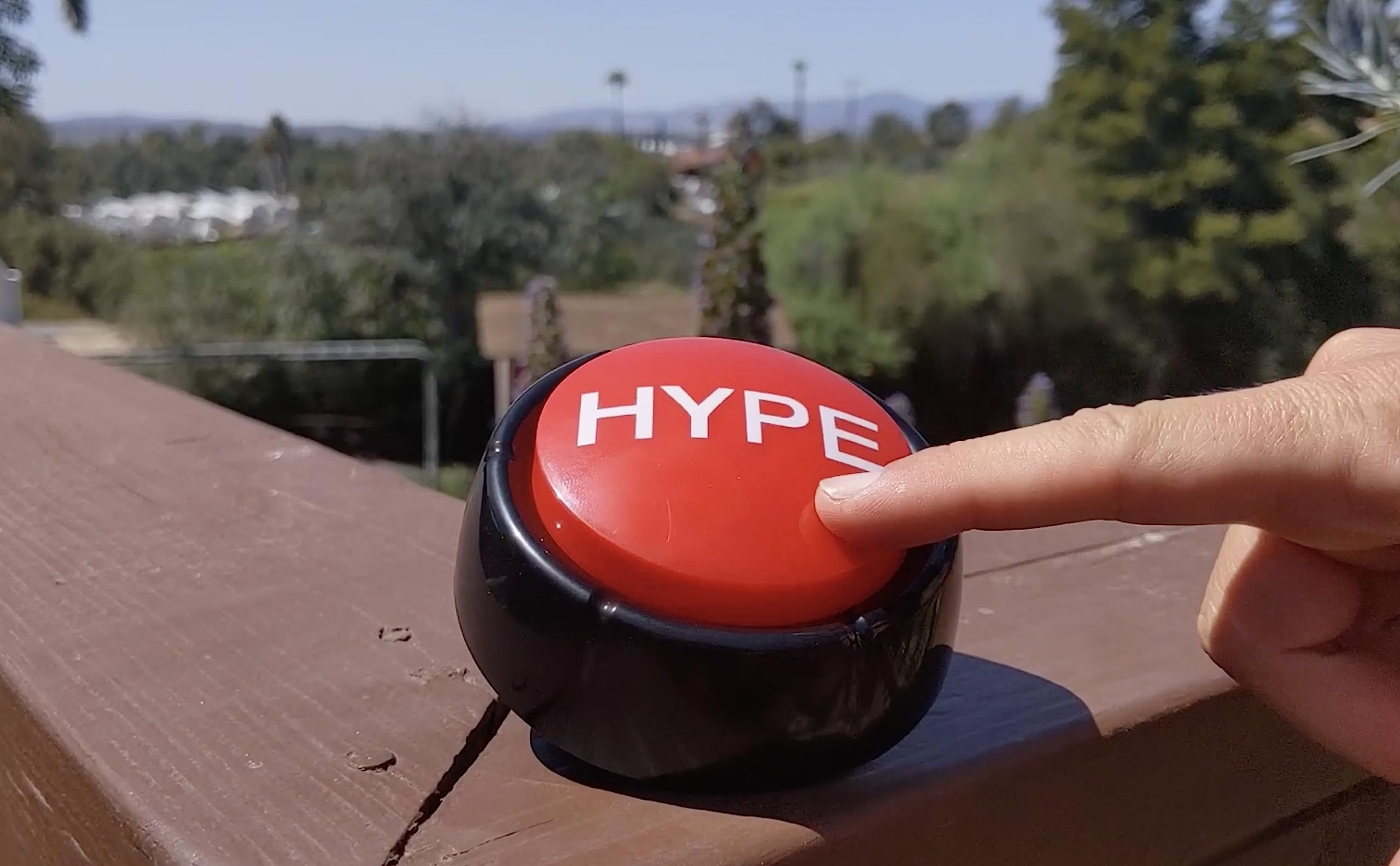 Hype Button | Hip Hop Air Horn Sound Effect Button (Batteries Included) Stocking Stuffer Back to School Classroom Teacher Office Desk Sales Marketing Gag Nut Funny Toy Class