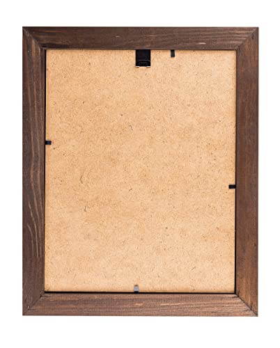 Rustic Wooden Picture Frame 11x14 Inch - Natural Solid Eco Distressed Wood for Wall Mounting Photo Frame - Brown Wenge