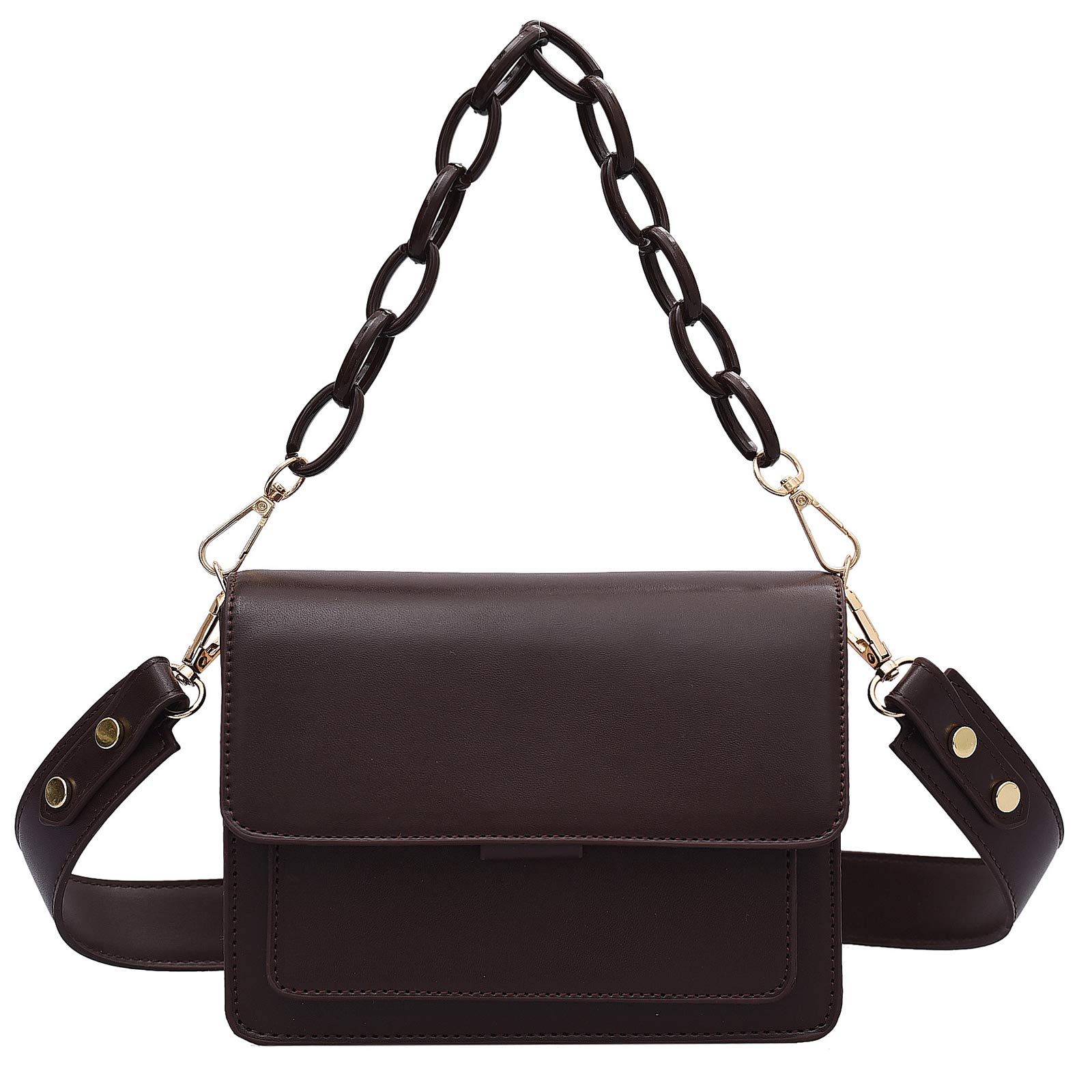 ZOCILOR Fashion Purses and Handbags for Womens PU Leather Shoulder Messenger Bags (Coffee)