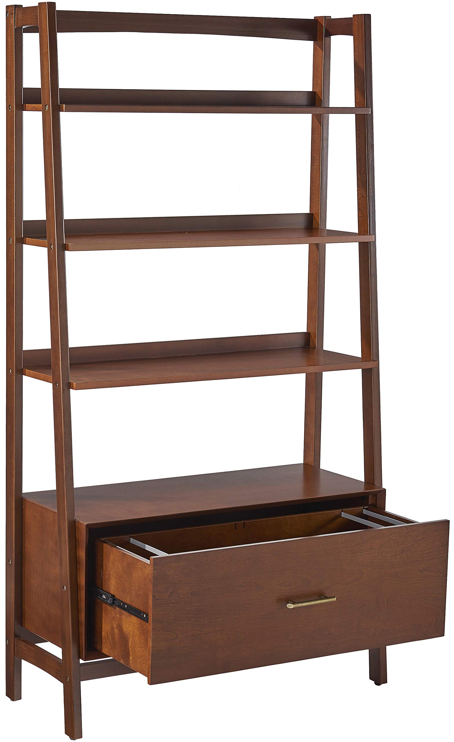 Crosley Furniture Landon Large Etagere Bookcase, Mahogany