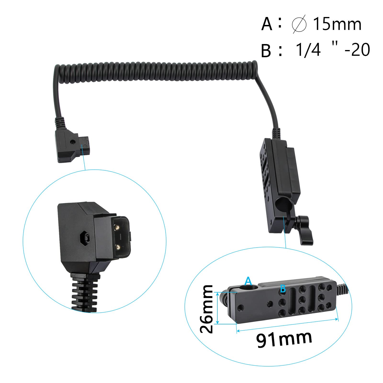 CAMVATE 15mm Rod Clamp Cheeseplate Articulated Power Convert Outlet - 1950