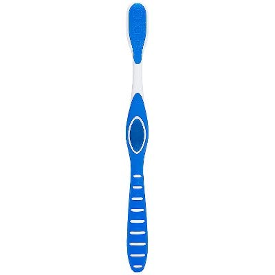 Colgate 360 Whole Mouth Toothbrush, Adult Soft Toothbrush With Tapered Bristles, Features Tongue Cleaner and Ergonomic Handle, Helps Whiten Teeth and Removes Bacteria, 4 Pack