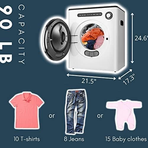 Compact Laundry Dryer, OOTDAY 9lbs portable Clothes Dryer Machine, 110V Electric Portable Clothes Dryer with Stainless Steel Tub for Existing Laundry Machines Drying Excellence Guaranteed