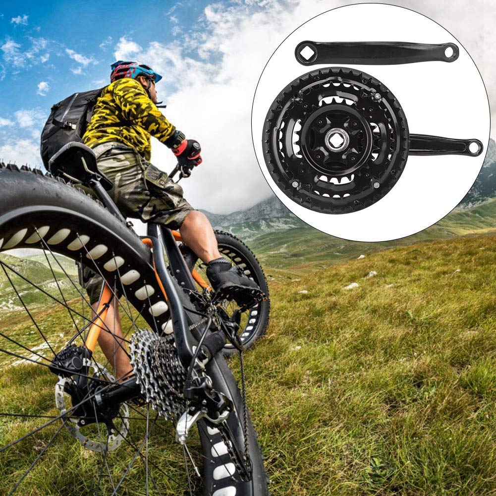 Drfeify Bicycle Crankset, 24-34-42T Mountain Bicycle Crankset for Variable Speed Mountain Bike Road Bicycle