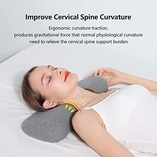 Cervical Neck Pillows for Pain Relief Sleeping, Memory Foam Neck Bolster Pillow for Stiff Pain Relief, Neck Support Pillow Neck Roll Pillow for Bed Pillow (Dark Gray)