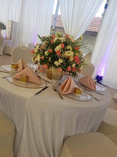 Your Chair Covers - 20 Inch Square Premium Polyester Cloth Napkins. Oversized, Double Folded and Hemmed Table Napkins for Restaurant, Bistro, Wedding - (Blush) (Pack of 10)