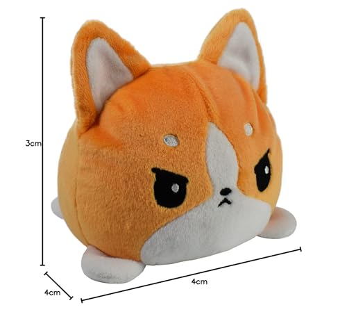 TeeTurtle - The Original Reversible Dog Plushie - Corgi - Cute Sensory Fidget Stuffed Animals That Show Your Mood