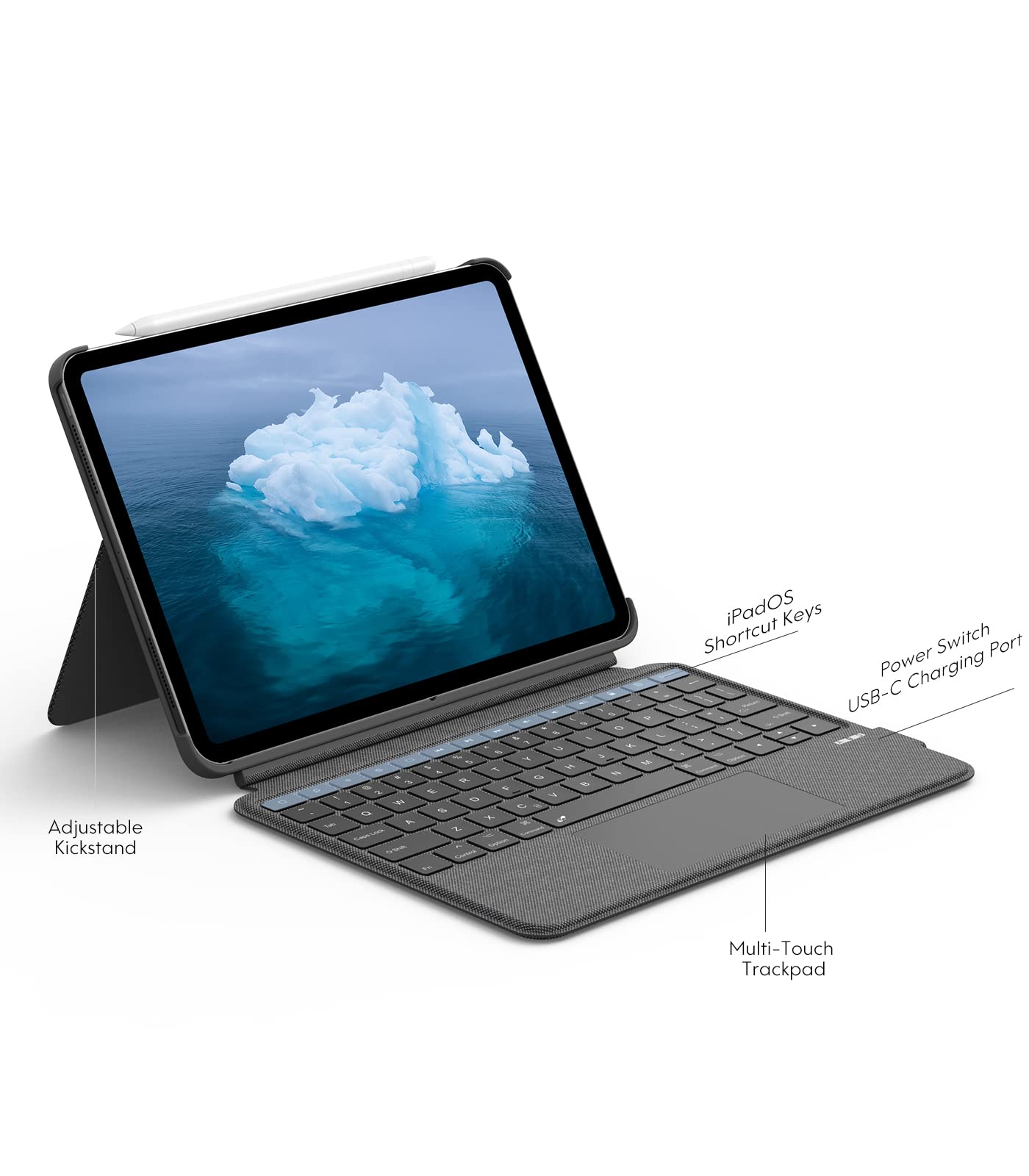 CHESONA Magnetic Detachable iPad Pro 11-inch Case (4th Gen - 2022), Multi-Touch Trackpad, 7-Color Backlit, Bluetooth Keyboard with Kickstand for iPad Pro 11 4th/3rd/2nd/1st Gen, Air 5/4