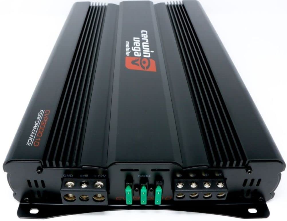 CERWIN-VEGA! CVP 600W RMS 1 Channel Class AB Monoblock Amplifier, High-Power Car Audio Amp with 2-Ohm & 4-Ohm Stability, Enhanced Bass Boost for Superior Car Speakers Performance - CVP3000.1D