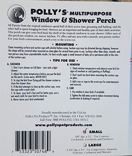Polly's Sandy Window and Shower Bird Perch, Small