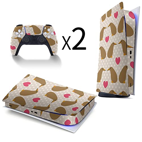 Cute Cartoon Kiwi Full Protective Skin Cover Design Wrap Decal Sticker Compatible with PS5 Digital Edition Console and Controller
