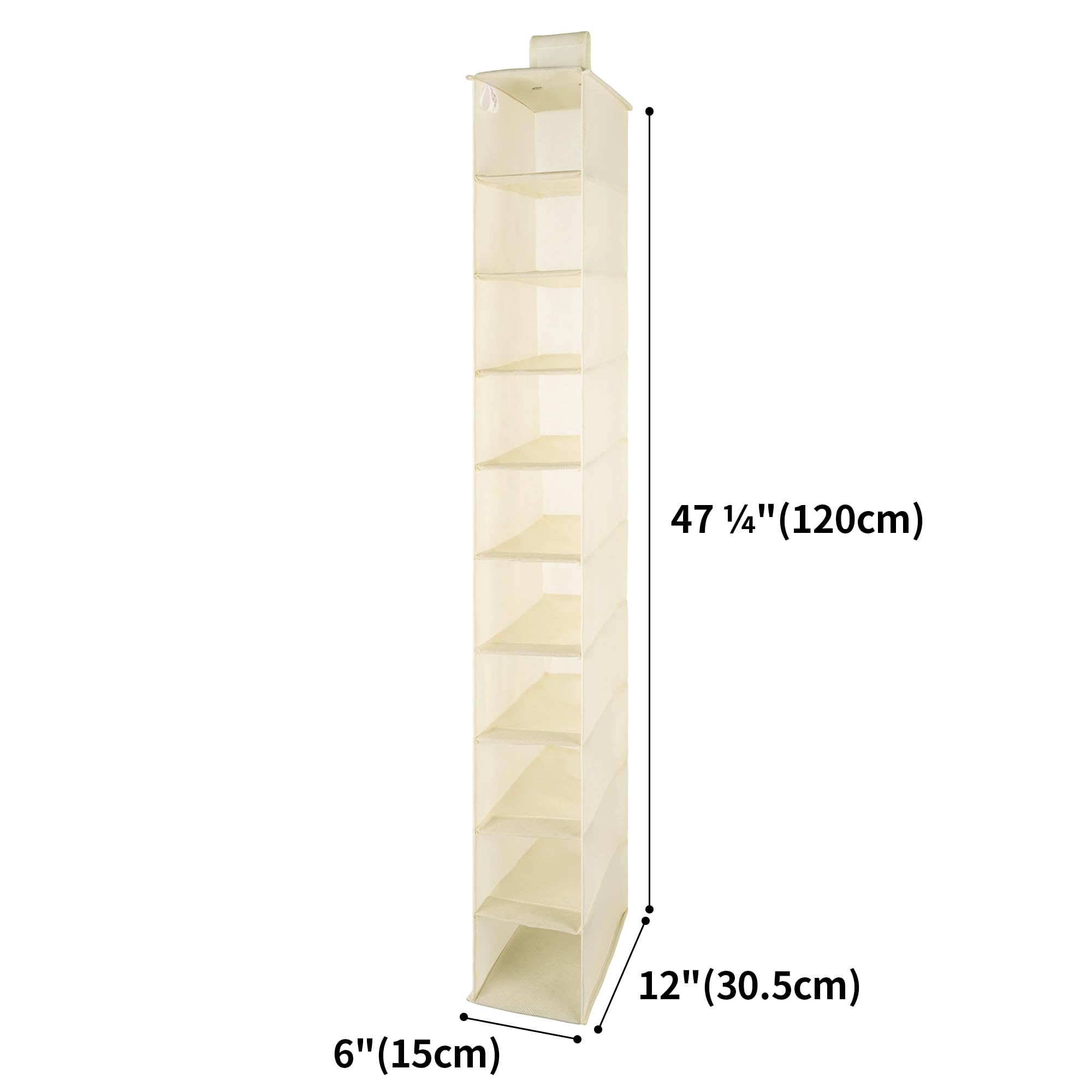 GRANNY SAYS 20 Sections Hanging Shoe Organizer, Shoe Organizer for Closet, Hanging Shoe Rack, Hat Storage Organizer, Closet Organizer and Storage, Closet Shelves for Shoes, Beige