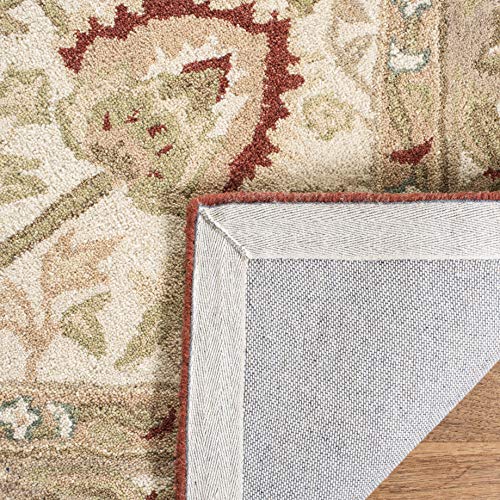 SAFAVIEH Anatolia Collection Runner Rug - 2'3" x 10', Beige & Rust, Handmade Traditional Oriental Wool, Ideal for High Traffic Areas in Living Room, Bedroom (AN512E)