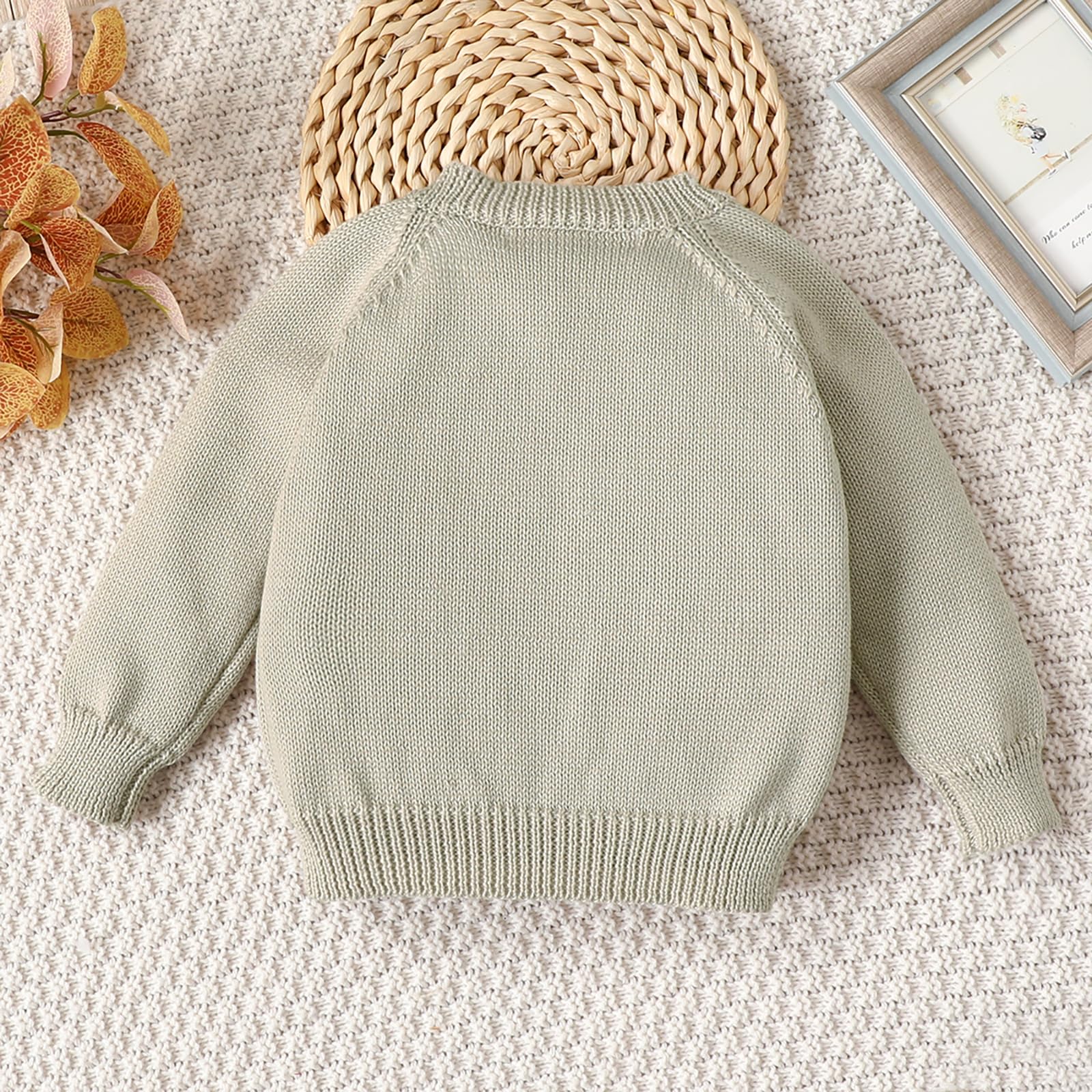Lamgool Baby Boys Girls Pullover Sweater Knitted Button Down Toddler Kids Sweatshirt for Spring 3T Apricot