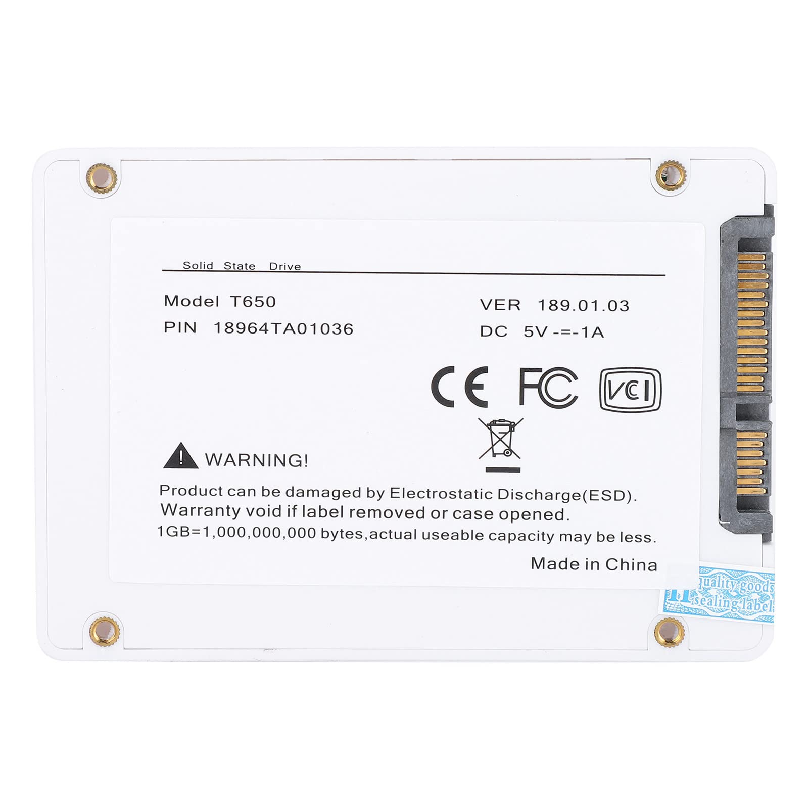 Solid State Hard Disk, Video Storage Good Performance Compact Firm Sturdy SATA3.0 SSD for Laptop Desktop Computer for Office Worker(#6)