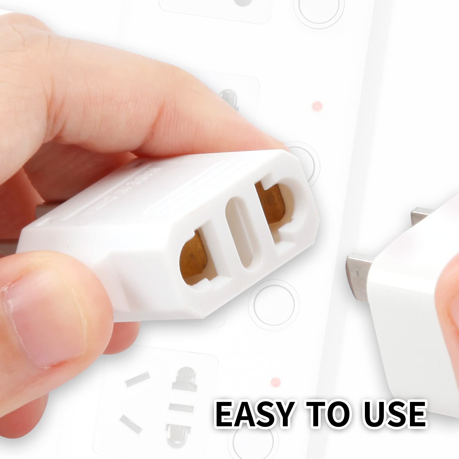 European to American Outlet Plug Adapter,European Plug Adapter,American Travel Plug Adapter,Travel Adapter(4-Pack,White)