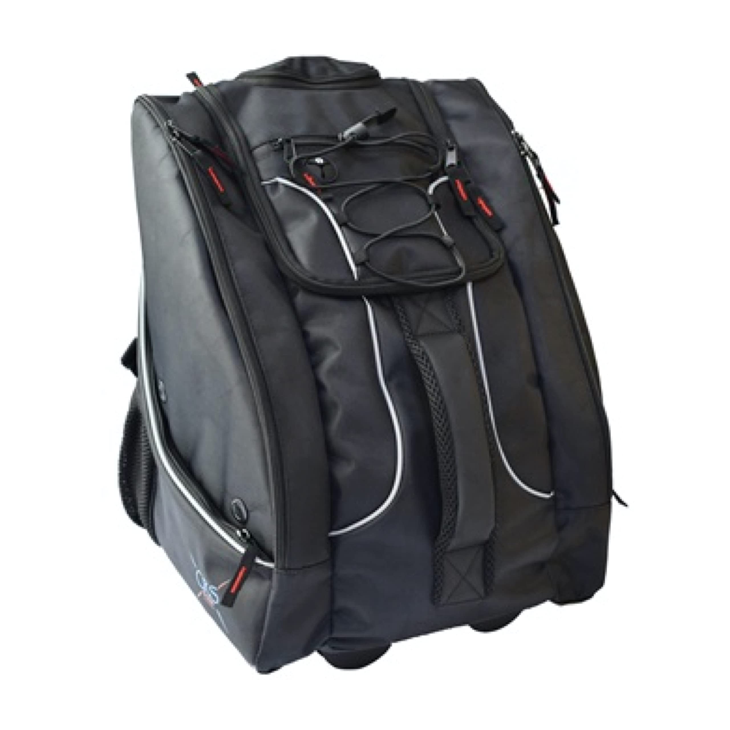 CRS Cross Skate Bag - Backpack converts to Rolling Bag with Wheels. Ice skate bag for figure skating, roller skating, quad skaters, ice skating (Biellmann Black)