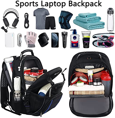 Jiefeike Travel Laptop Backpack, 17.3inch Extra Large for Men Women,Basketball Backpack with USB Charging Port RFID Anti Theft TSA Approved,School College Student Bag