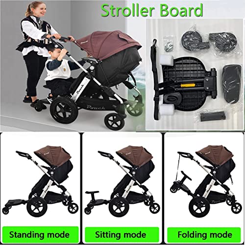 Universal Stroller Board with Detachable Seat,Stroller Glider Board Suitable for Most Brands of Strollers, Holds Children Up to 55lbs (Pink)