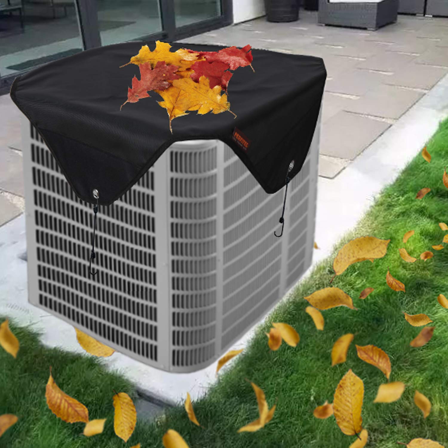 Perfitel AC Cover for outside units -Central air conditioner Cover Defender-Waterproof Heavy Duty Top Air Conditioner Cover (32X32 inch)