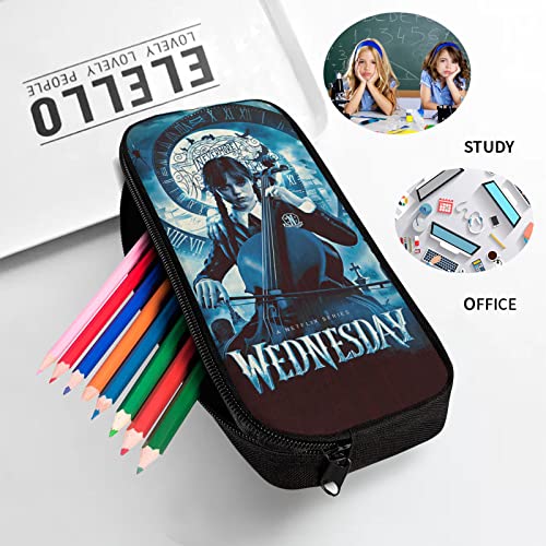 igtvekp Wednesday Durable Backpacks Set for Boys Girls,17inch Laptop Backpack with Lunch Box Lunch Bag Pencil Case Pencil Bag