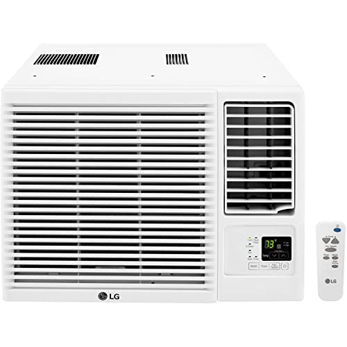 LG 18,000 BTU Window Air Conditioner with Supplemental Heat, Cools 1,000 Sq.Ft. (25' x 40' Room Size), Electronic Controls with Remote, 2 Cooling, Heating & Fan Speeds, Slide In-Out Chassis, 230/208V
