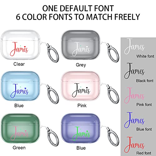 KEAECIZ Personalized Custom Case for AirPods Pro (2nd Generation),Custom Text Clear Soft TPU Protective Cover Design Your Own AirPods Pro 2022 Headphone Cases with Keychain
