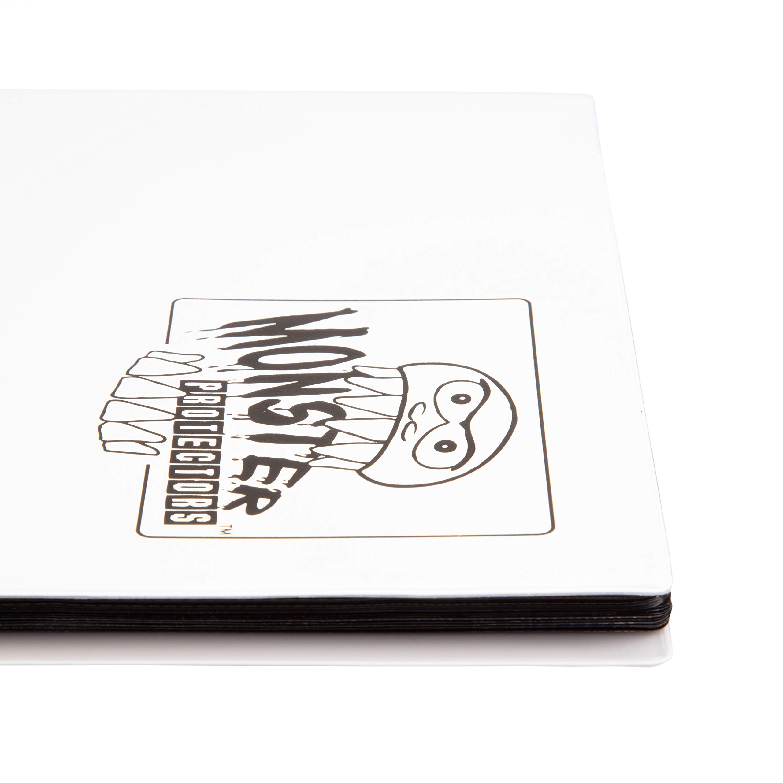 Monster 9 Pocket Trading Card Binder - Matte White Album, Anti-Theft & Anti-Drop TCG Protection w Side Loading Padded Pockets, Double Sided, Holds 360 Cards, For Sports, Gaming, Kpop, Christmas Gift