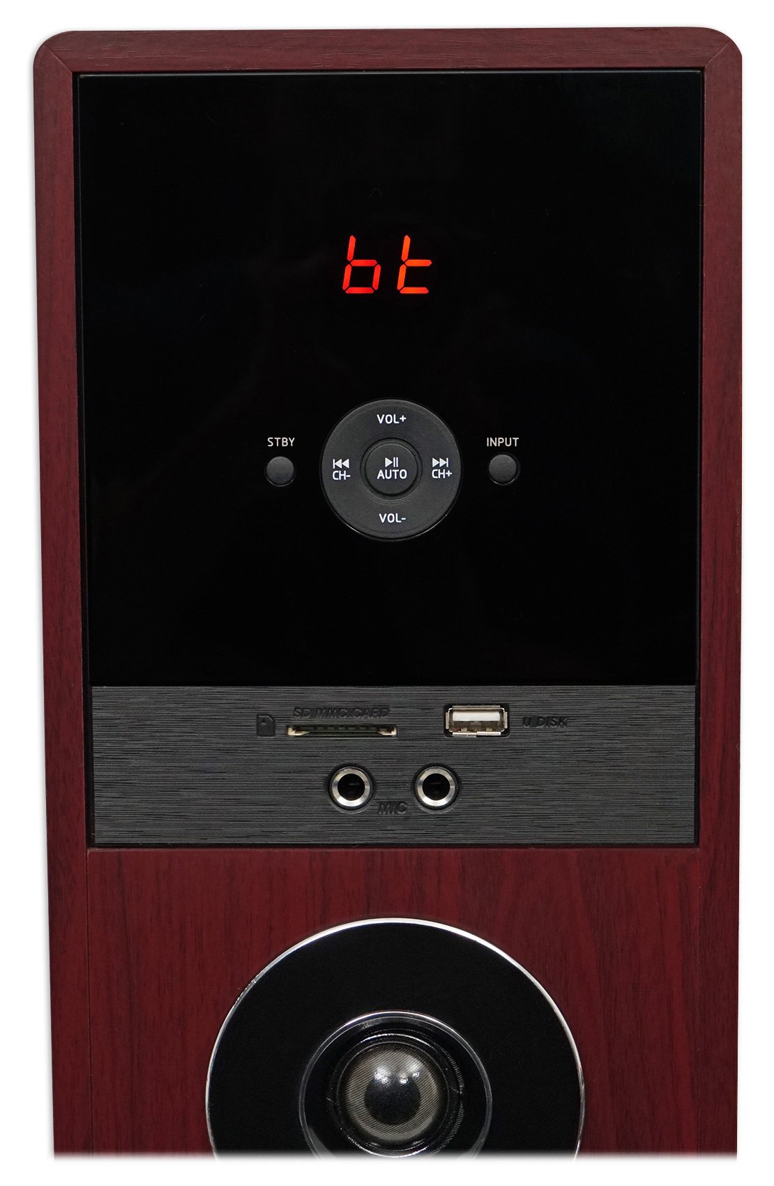 Rockville TM80C Cherry Powered Home Theater Tower Speakers 8" Sub/Bluetooth/USB