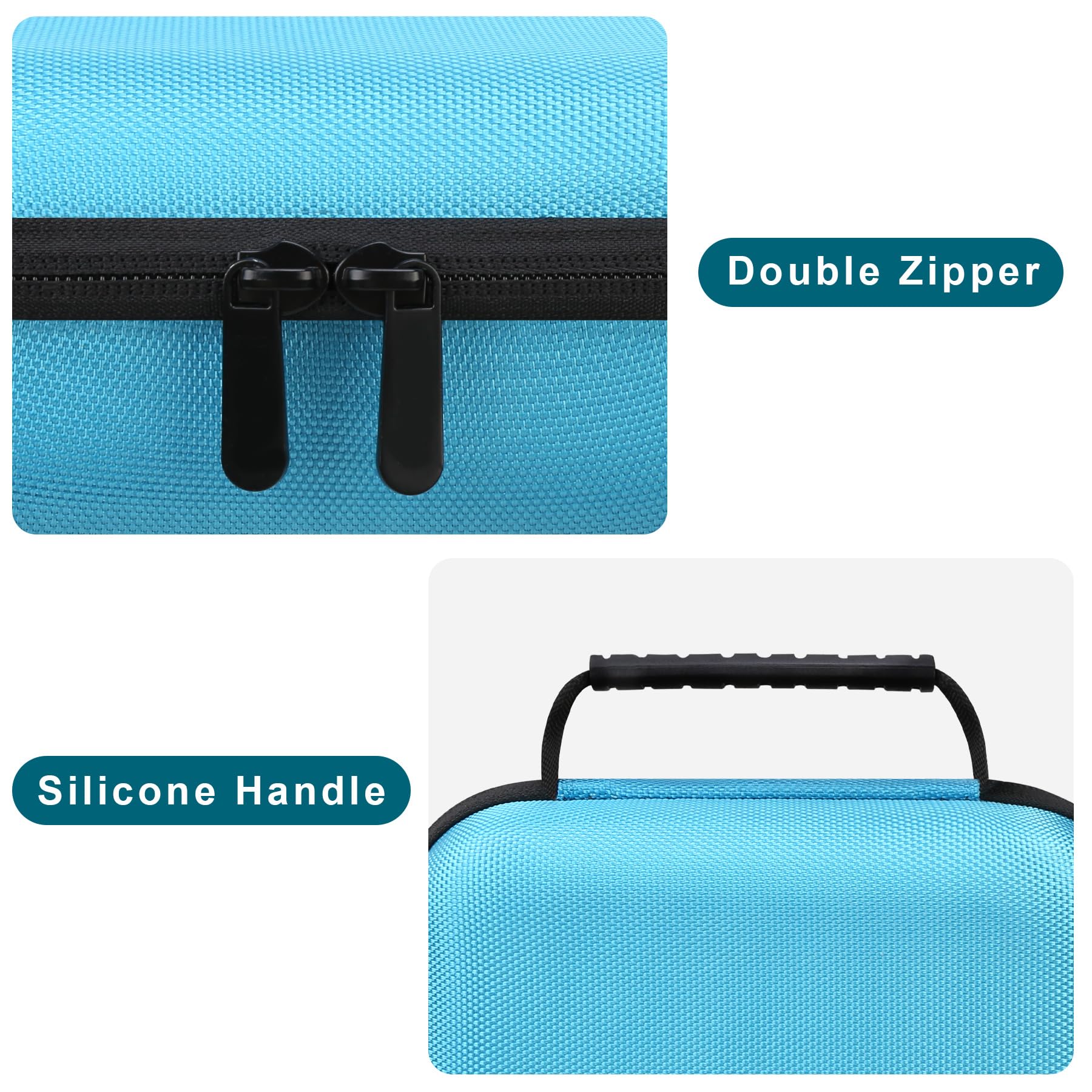 Canboc Carrying Case for Makeid E1 Portable Label Maker, Bluetooth Thermal Printer Box, Zipper Mesh Bag fits Sticker Labels and Charging Cord, Blue